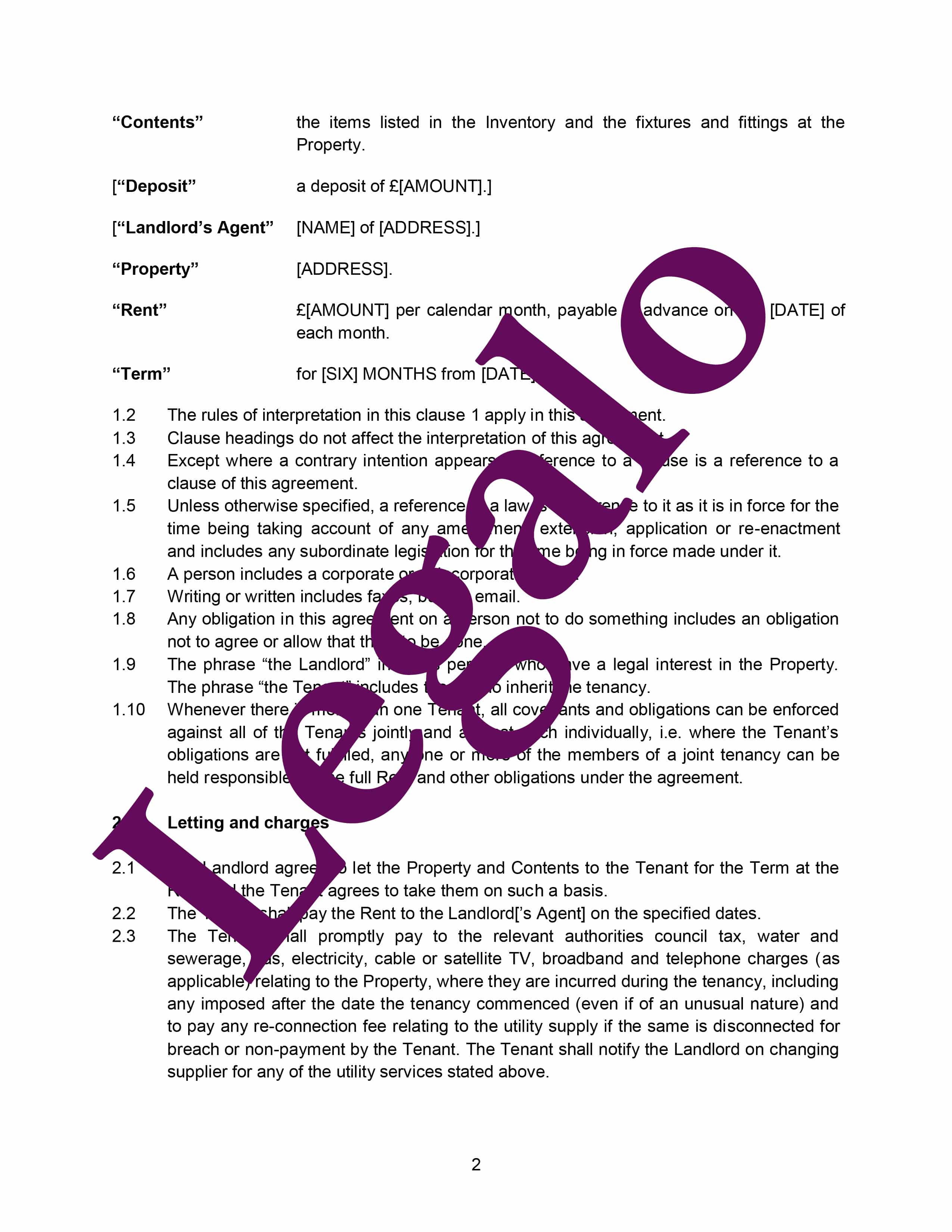 Assured Shorthold Tenancy Agreement Template Legalo U K Assured Shorthold Tenancy Agreement Template Legalo U K
