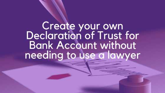Declaration of Trust for Bank Account - document template - Legalo, UK